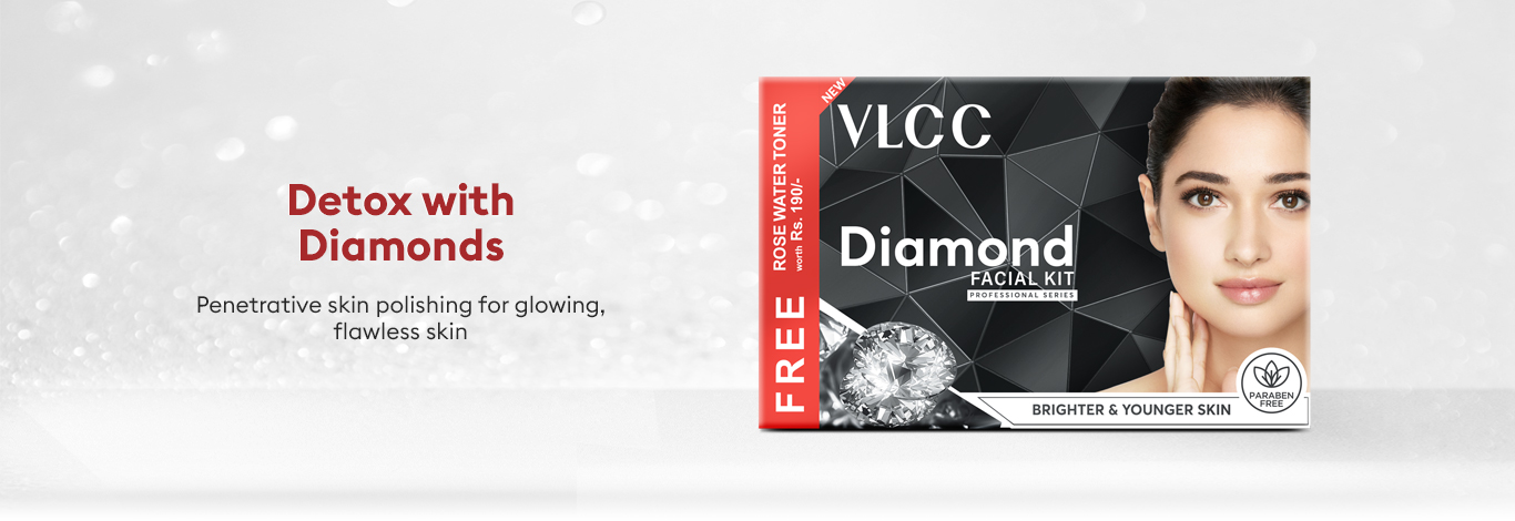 VLCC Diamond Facial Kit with FREE Rose Water Toner & Insta Glow Diamond ...