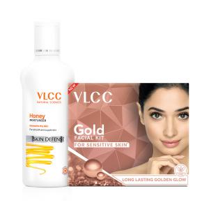 VLCC Hydrating Honey Moisturizer & Gold Facial Kit Combo