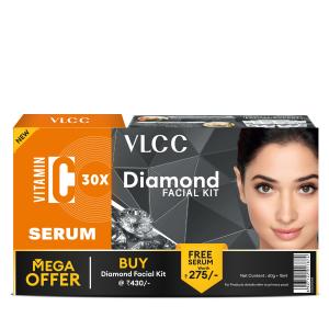 VLCC Diamond Facial Kit + Free Vitamin C Serum – Detox & Nourish